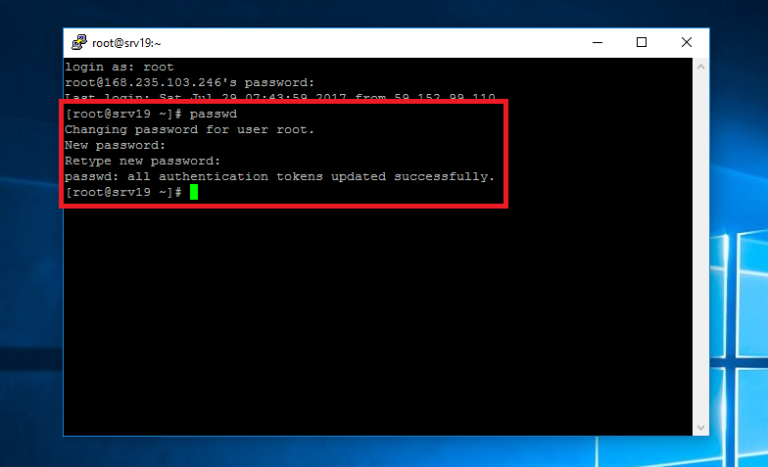 Update root Password for Linux VPS or Dedicated Servers using PuTTy